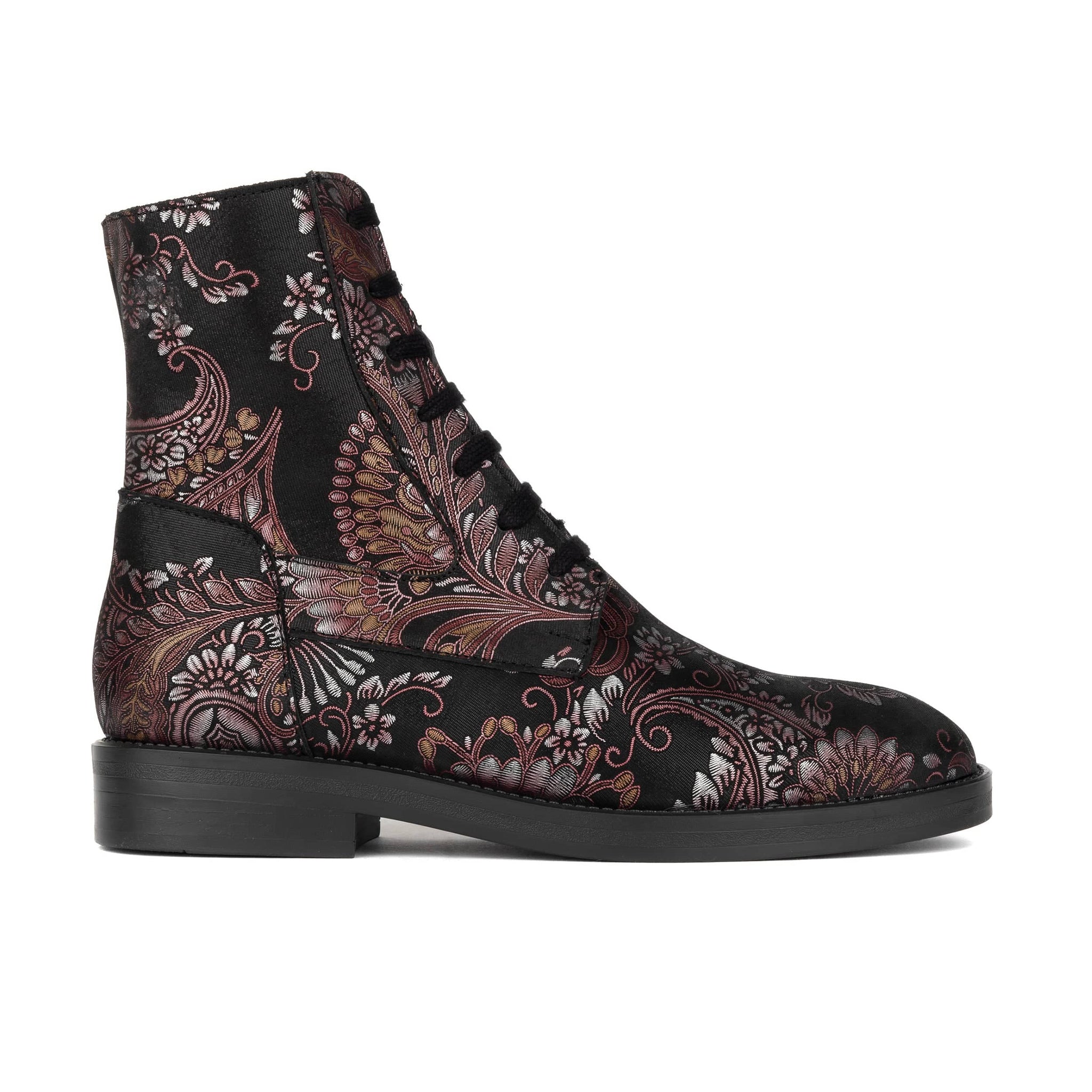 Embassy London Women’s Didi Wool Paisley Winter Round Toe Combat Boot ...
