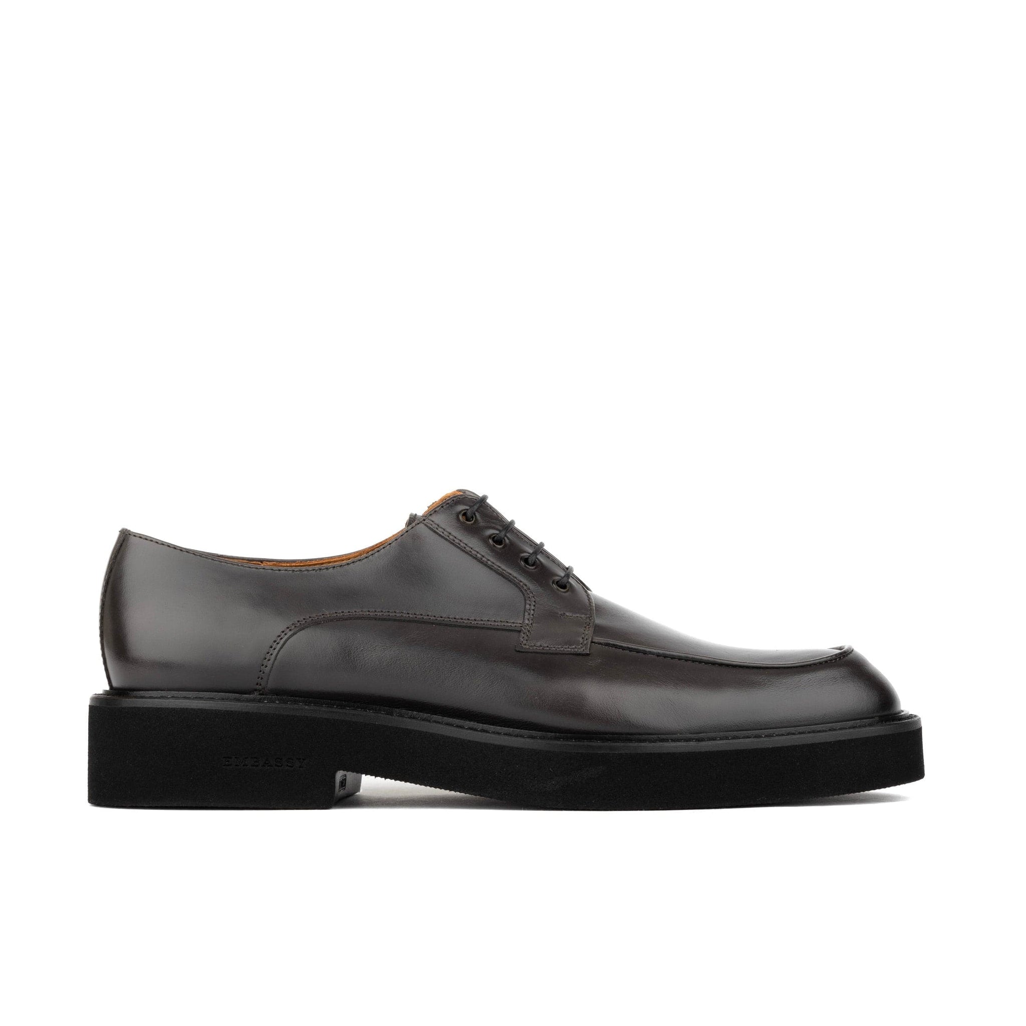 Embassy London Men's Marlow Leather Derby Shoe in Smooth Grain Grey Leather