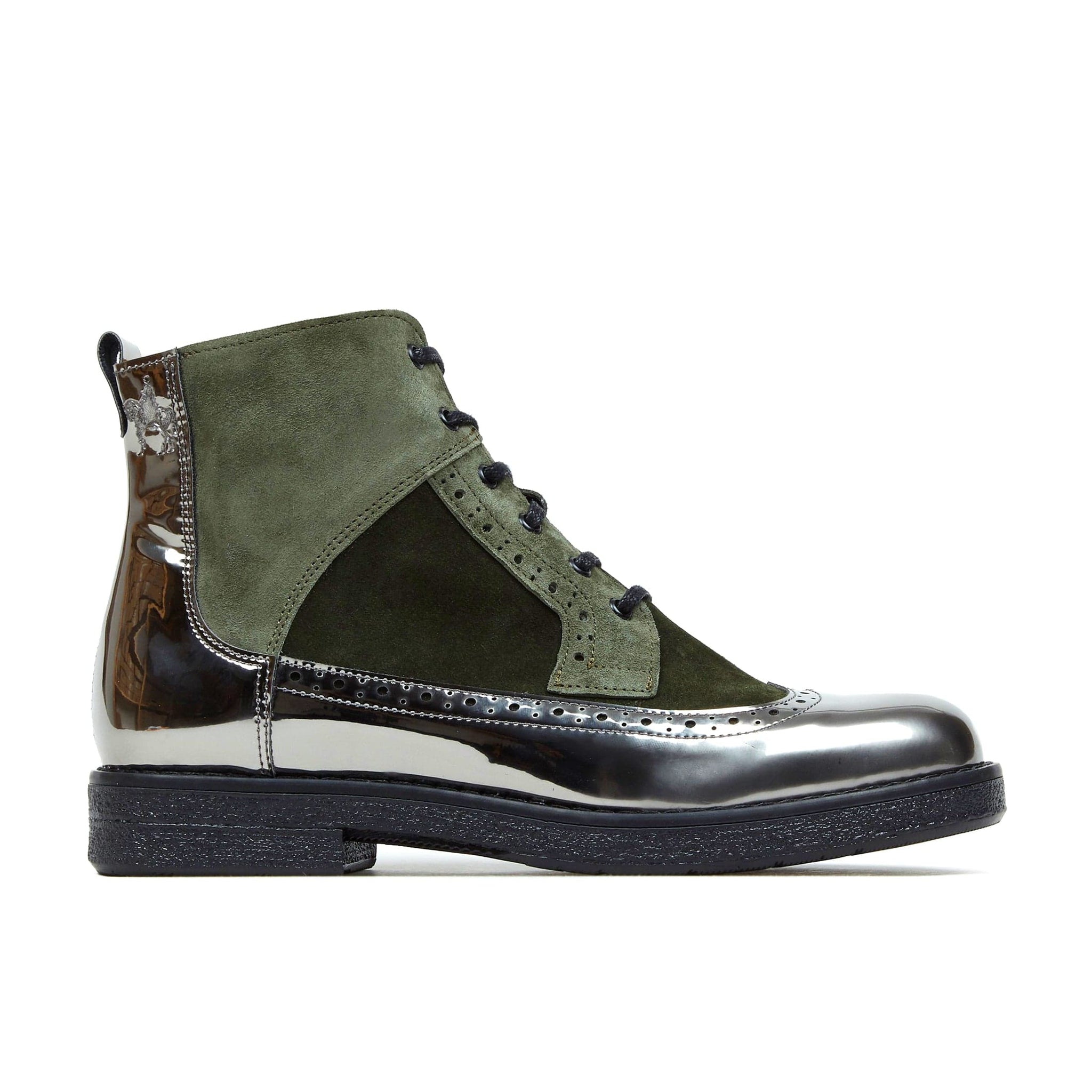 Embassy London Women’s Hatter Lace-Up & Zip Italian Leather and Suede ...
